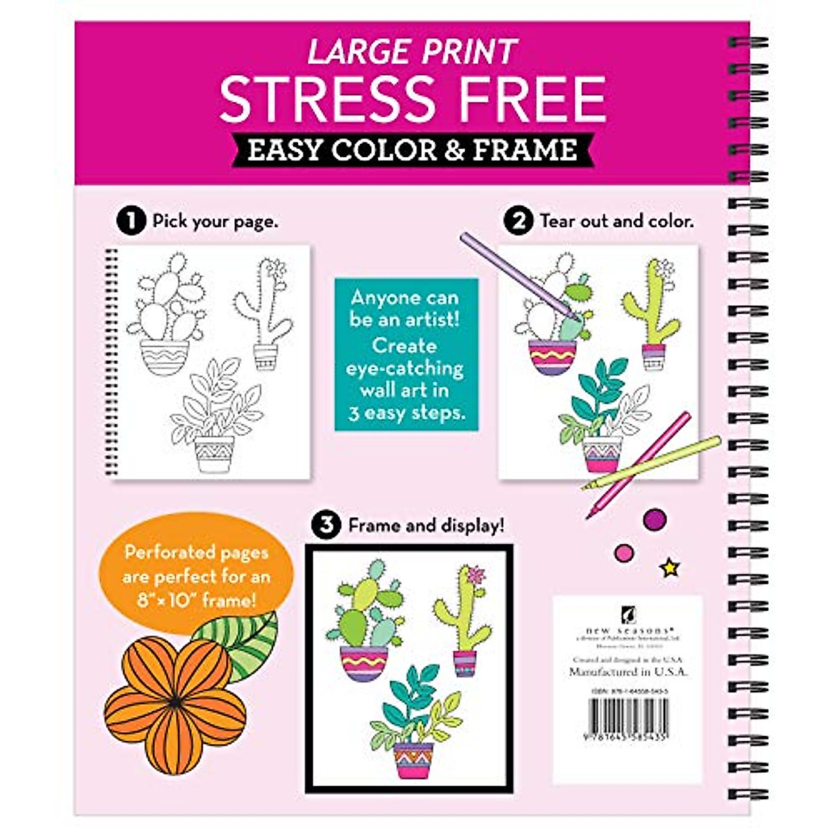 Large Print Easy Color & Frame - Stress Free (Adult Coloring Book)