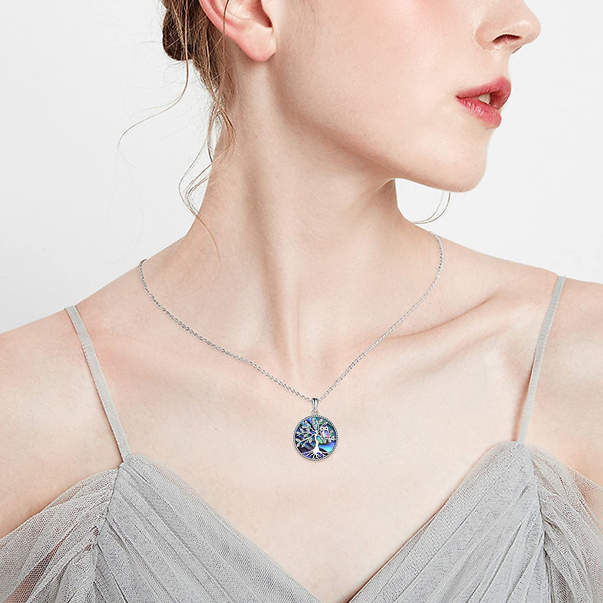 YFN Owl Tree of Life Pendant Necklace Sterling Silver Owl Jewelry Owl Christmas Birthday Gifts for Women