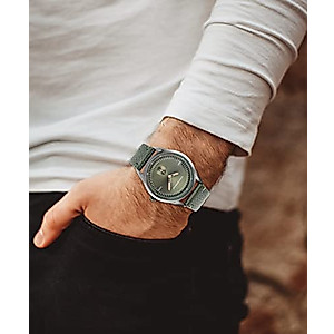 Lucky Brand Mens Watches Set Rudd Minimalist Stainless Steel Modern Aviator Quartz Japan Movement Waterproof Analog Watches (Olive)