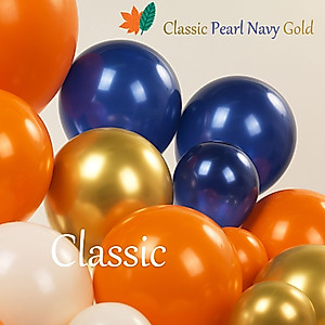 Fall Balloon Garland kit 140pcs double stuffed Burnt Orange Cream peach Gold Navy blue balloons for Autumn Boho Baby Shower Bridal Shower fall in love engagement party decorations