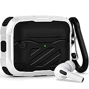 CAGOS for Airpods Pro 2nd Generation Case/Airpod Pro Case, Cool Protective Hard TPU Cover Compatible with Apple Airpod Pro 2 2022 Case and iPod Pro Case 2019 for Men Women, White/Black