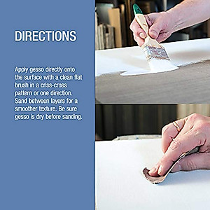 U.S. Art Supply White Gesso Acrylic Medium, 500ml Tub - 16.9 Ounces over a Pint