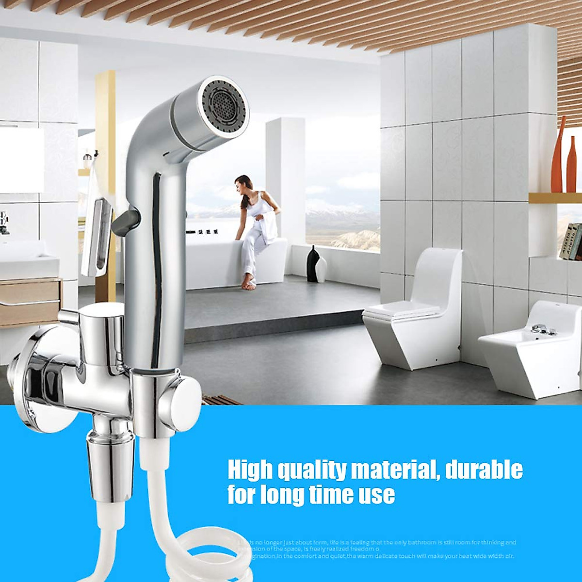Bidet Sprayer for Toilet ABS Bidet Attachment Handheld Bidet Sprayer Electroplating Handheld Adjustable Toilet Bidet Spray Nozzle Bathroom Accessory