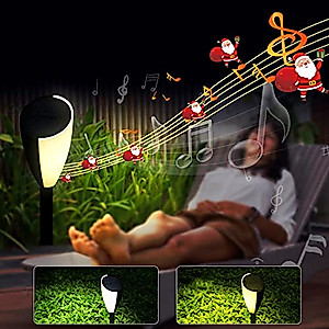 Waterproof Solar Light LED Festival Lawn Lamp Comes with Christmas Music Daily Life Solar Lights Outdoor Garden Home Decorations Outdoor Festive Decor Warm Lights Garden Lights at Night Lawn Lights