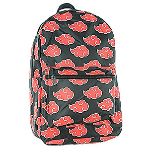Naruto Backpack Shippuden Akatsuki Red Clouds All Over Print Travel Laptop Backpack