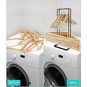 Hanger Storage Stacker Stand, Holds Up 110 Wire Clothes Hangers for Laundry Room Closet Space Saving, Portable Sturdy Hanger Organizer Rack Holder for Adult and Child Clothes Hangers, Keep Room Tidy