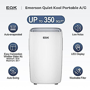 Emerson Quiet Kool 3 in 1 SMART Portable Air Conditioner, Dehumidifier & Fan | Wifi and Voice Control | Amazon Alexa, Google Home | for Rooms up to 300 Sq.Ft | EAPC5RSC1
