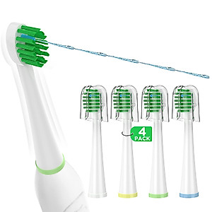 Replacement Toothbrush Heads for Water Pik Sonic Fusion (SF-01 / SF-02 / SF-03 / SF-04), Compact, with Covers, 3 Count, White