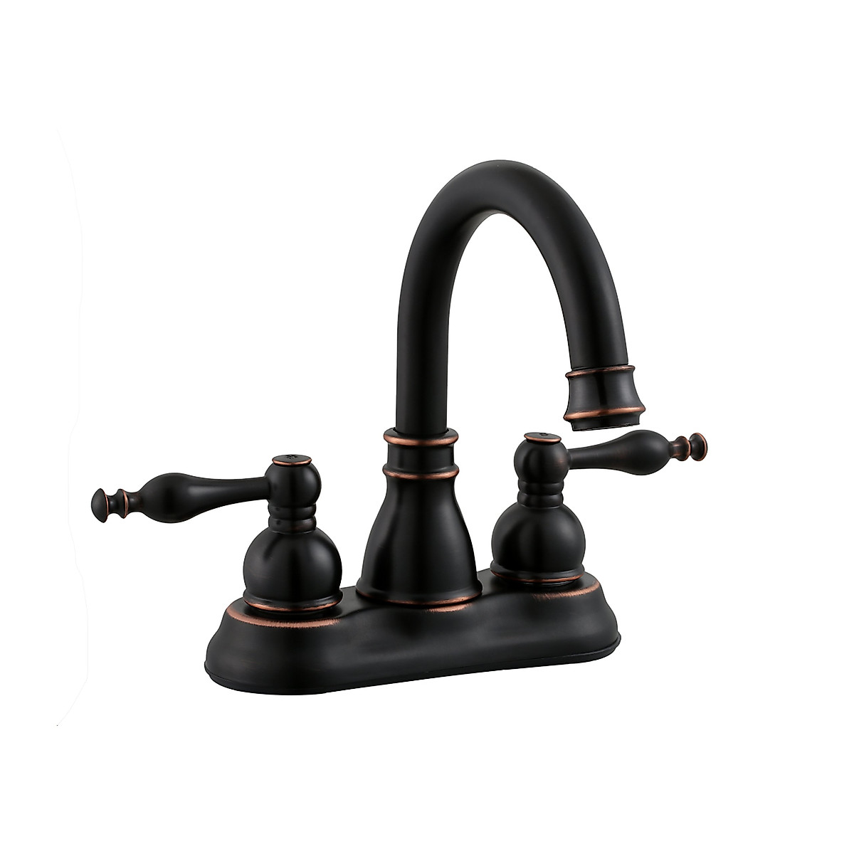 Derengge Oil Rubbed Bronze Two-Handle Bathroom Faucet,Lavatory Bathroom Sink Faucet with Pop up Drain Trim Assembly,F-450-JM ORB