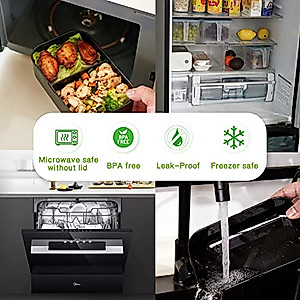 HmoeFmily Bento Lunch Box for Adults & Kids,Bamboo Board Lid,Includes Sauce Cup,Divider,Cutlery Set,Bento Box Adult Lunch Box,Leak-proof,Microwave & Dishwasher & Freezer Safe