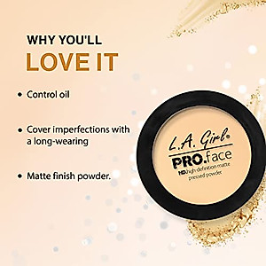 L.A. Girl Pro Face Powder Nude Beige, LAX-GPP605, 0.25 Ounce
