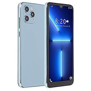 Bewinner I13pro Max Unlocked Smartphone, 6.1In HD Screen 4G 64G Dual SIM Card Mobile Phone 4G Net Unlocked Cellphone for Android 11 4000mAh Battery(Blue)