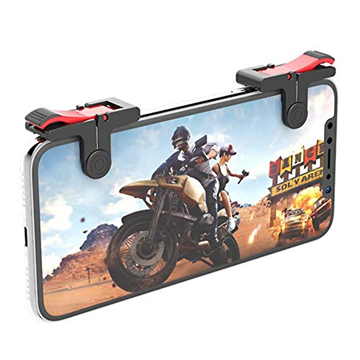 schicj133mm Mobile Game Direction Shooting Controller，Game Controller Gamepad Left Right Mobile Phone Gaming Triggers for PUBG，More Game Black