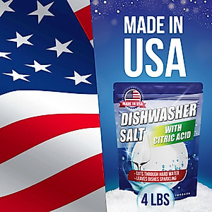 Impresa Dishwasher Salt Water Softener - 5 lbs - Protects From Hard Water Residue and Limescale - Compatible with Bosche, Miele, Thermador, Whirlpool, and More - 100% Pure Coarse Grain Salt