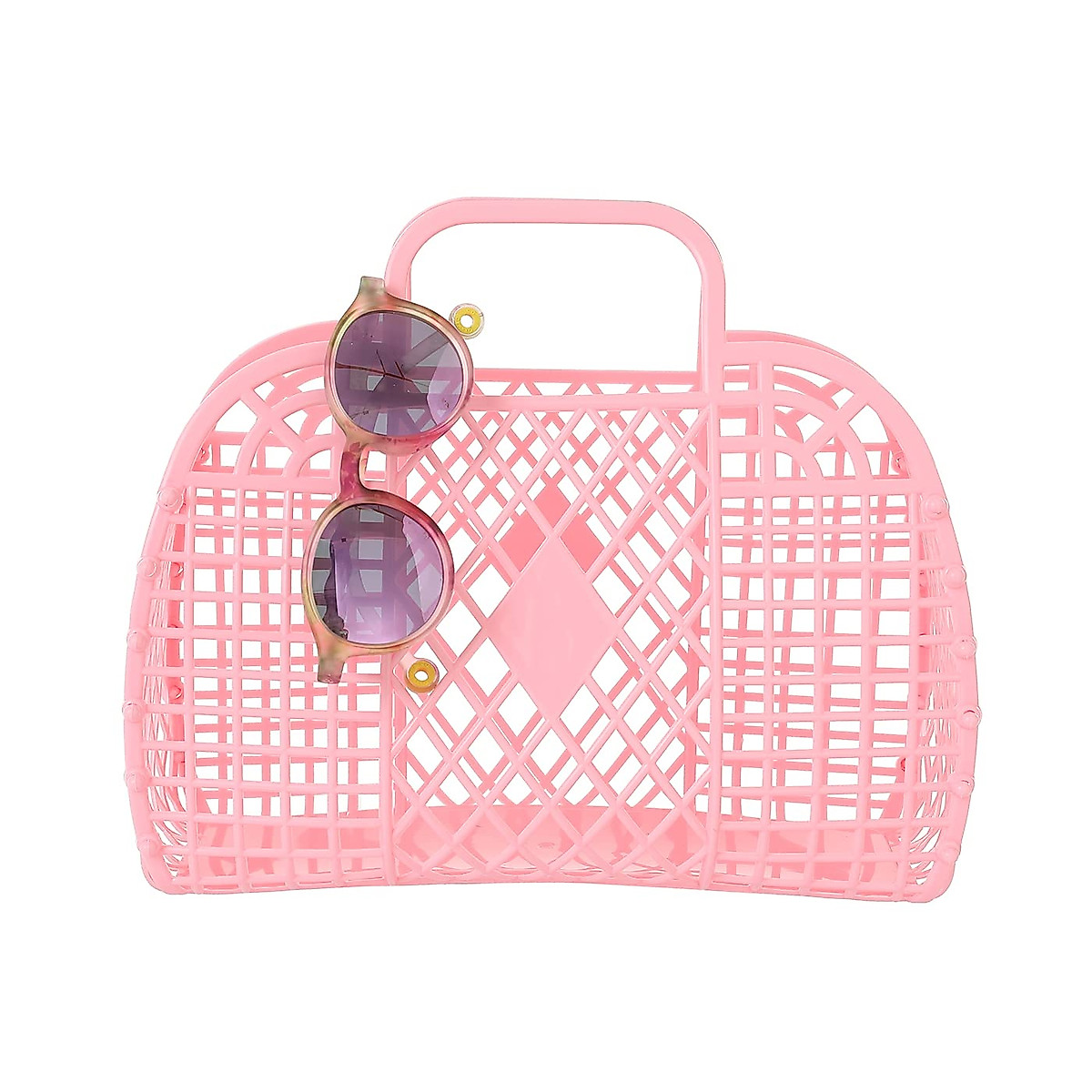 Girls Jelly Purse, Women’s Plastic Tote Bag, Jelly Bag Purse For Little Girls (Light Pink)