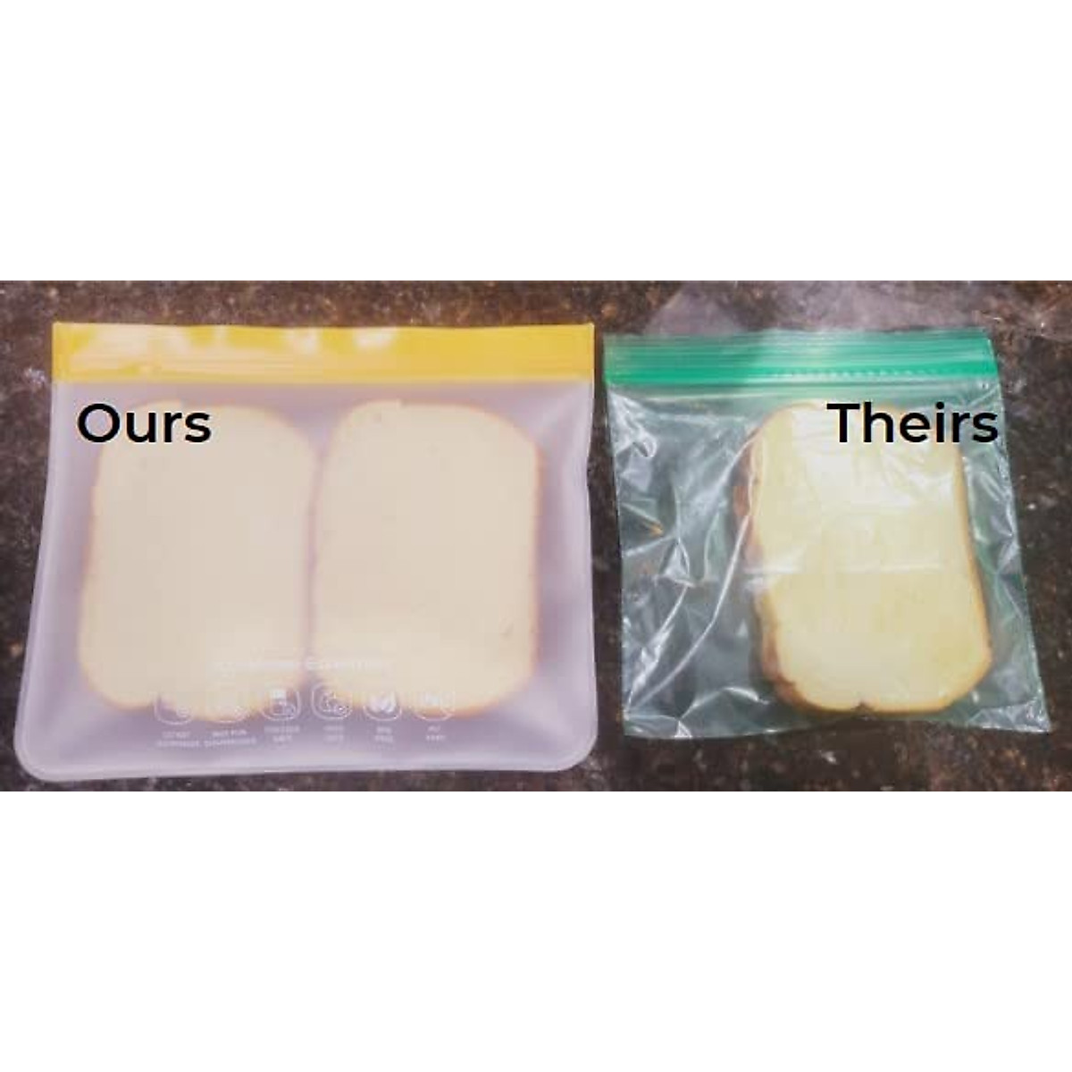 EcoHome Essentials Reusable Food Storage Flat Bags - 10 Pack, BPA Free, Leakproof, Freezer Safe, FDA Food Grade, 2 Gallon+4 Sandwich+4 snack