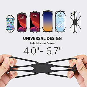 Bone】 Crossbody Lanyard Phone Tie 2, Universal Crossbody Phone Lanyard Anti-Lost Phone Holder for iPhone 13 12 11 Pro Max Mini, Adjustable iPhone Lanyard Fits Most Phones from 4-6.7" - Black