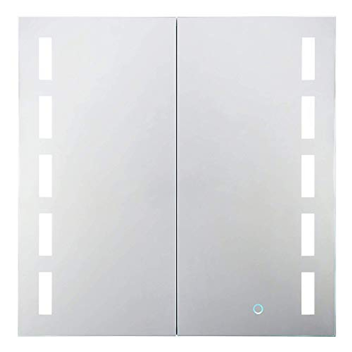 Bathroom Medicine Cabinet, Aluminum, Recessed/Surface Mount, 30" x 30", 2 Door, Mirrored w/LED
