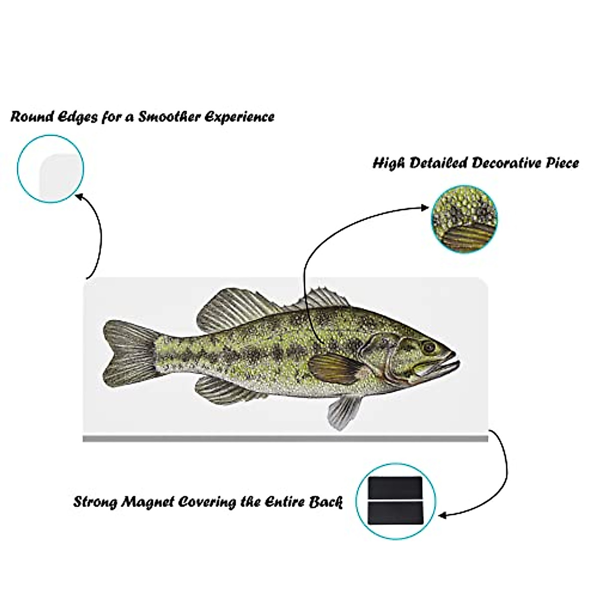 Magnetic Bookmarks - Largemouth Bass - Magnet Page Clips Set of 3 - Fish Lovers Gifts - Book Markers - Gift for Fisherman - Unique Fishing Gift