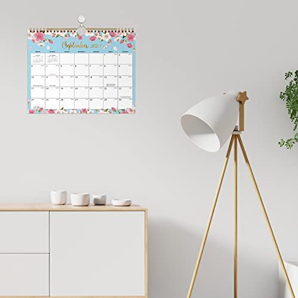 2023-2024 Wall Calendar - 18 Monthly Calendar 2023-2024, February 2023 - June 2024, 11" x 8.5", Twin-Wire Binding + Hanging Hook + Thick Paper + Unruled Blocks with Julian Dates - Floral