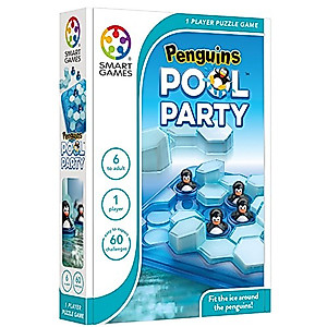 Smart Games - Penguins Pool Party, Puzzle Game with 60 Challenges, 6+ Ages