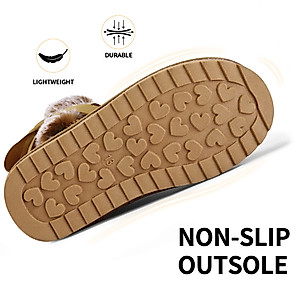 K KomForme Girls Kids Snow Boots Warm Fur Lined Slip On Outdoor Winter Shoes Lightweight Comfy（Little/Big Kids）