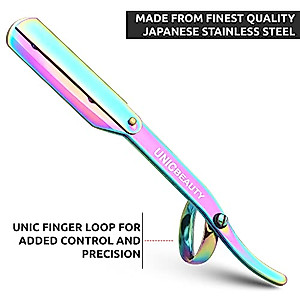 Straight Razors for Men - Professional Barber Razor for Close Shave with Premium Quality Edge, Blades Pack & Maintenance kit included with Pouch