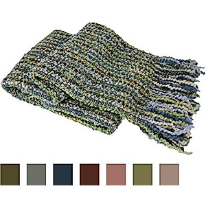 Kennebunk Home Stria Multi-Color Luxurious Woven Throw, 3'4" x 5'10", Seaglass