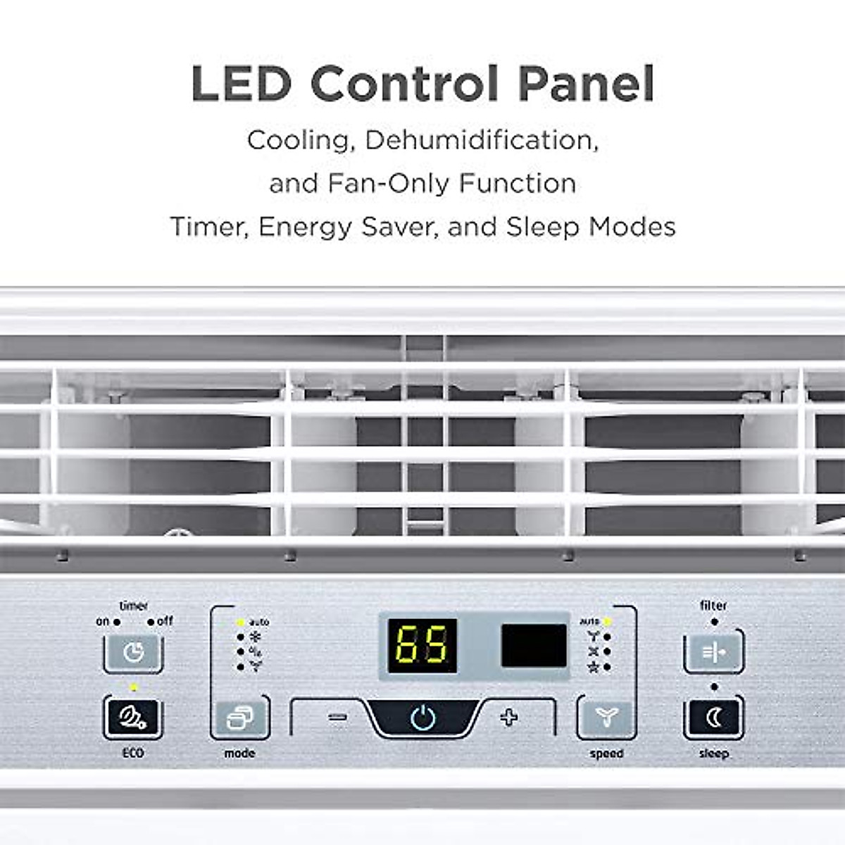 MIDEA EasyCool Window Air Conditioner - Cooling, Dehumidifier, Fan with remote control - 6,000 BTU, Rooms up to 250 Sq. Ft. (MAW06R1BWT Model) (Renewed)