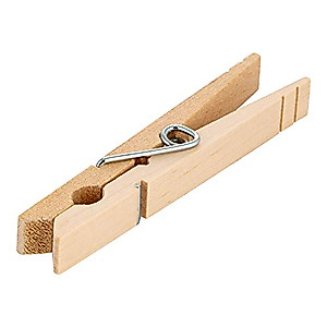 Woolite Extra Large Wooden 100 Pack Clothespins| Dimensions: 0.4 x 0.43 x 3.25 inches| Perfect for Indoor and Outdoor Use| Great for Hanging Clothes, Art & Crafts| Bags, Rust Resistant