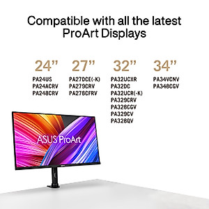 ASUS ProArt Desk Mount Kit (ACL02) – Supports Most 24” to 34” Proart Displays, C-Clamp, Mounting Base, Ergonomic Adjustments, Clean Desk Setup, Free Up Desk Space, Quick and Easy Set-up, Minimal