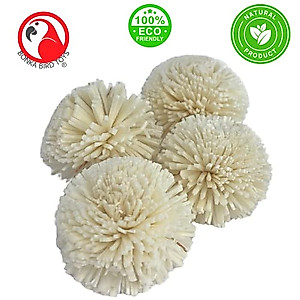 Bonka Bird Toys 3344 Pk4 Sola Spike Ball Foot Talon Craft Part Bird Toys Natural Foraging Chew Health Treat for Small to Medium Sized Birds and Other Small Pets