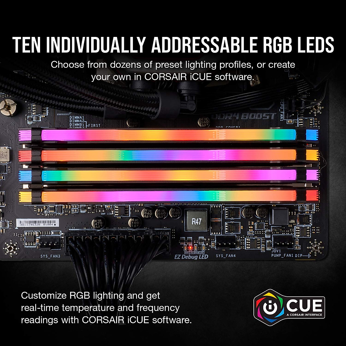 Corsair VENGEANCE RGB PRO DDR4 16GB (2x8GB) 3600MHz CL18 Intel XMP 2.0 iCUE Compatible Computer Memory - Black (CMW16GX4M2D3600C18)