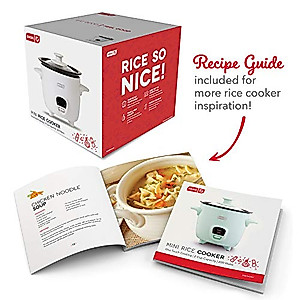 DASH Mini Rice Cooker Steamer with Removable Nonstick Pot, Keep Warm Function & Recipe Guide, Half Quart, for Soups, Stews, Grains & Oatmeal - Black