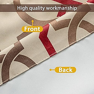 DriftAway Abigail Geometric Trellis Pattern Window Curtain Valance Rod Pocket 52 Inch by 18 Inch Red