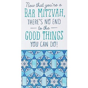 Now That You're A Bar Mitzvah There's No End To The Good Things You Can Do - Jewish Milestone Birthday Money Holder Greeting Card For Him Boy