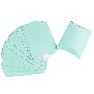 AKOAK 100 Pcs Wedding Creative Pillow Box, Candy Gift Box, Suitable for Wedding Birthday and Christmas (Green)
