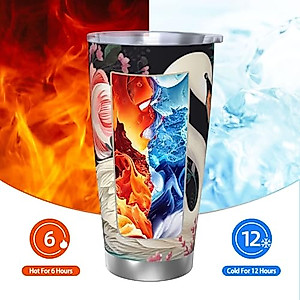 Floral Swan Tumbler with Lid and Straw 20oz Stainless Steel Car Cup for Hot and Cold Drinks, Double Wall Insulated Travel Coffee Mug Reusable Drink Thermos Cup Birthday Gifts