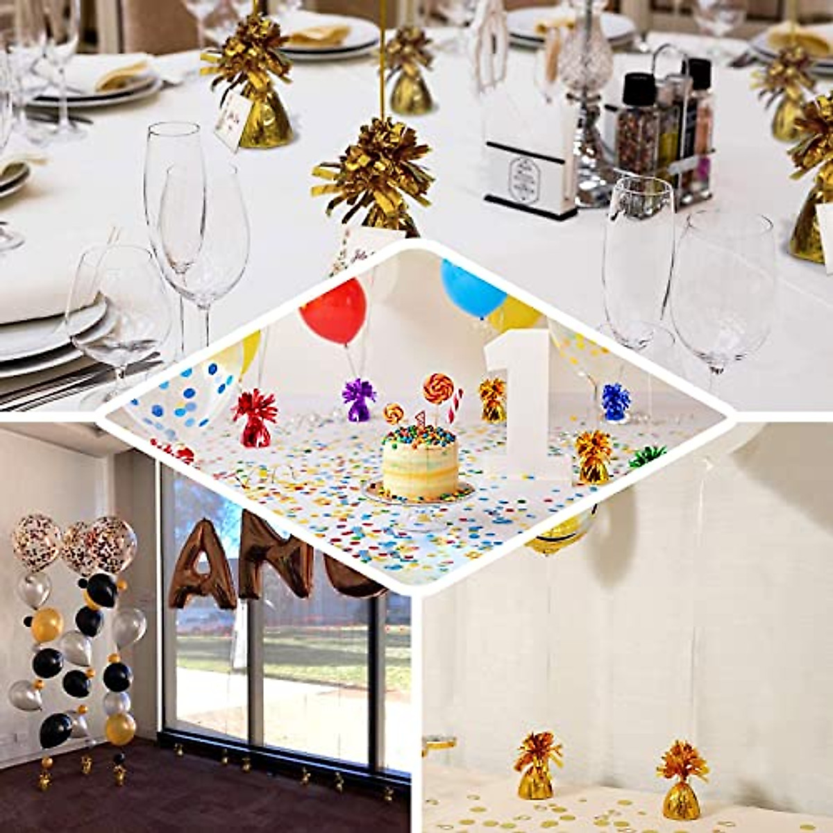 Efavormart 6 Pack - 5" Metallic Gold Foil Balloon Weights for Birthday, Helium Balloon Weights for Wedding, Party, Table, Centerpiece Decorations