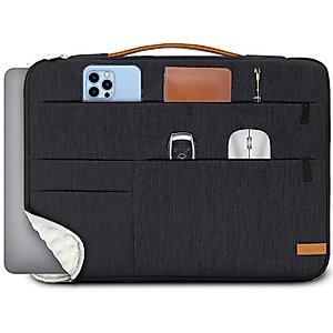 KINGSLONG 17-17.3 inch Laptop Sleeve Bag, Slim Shockproof Handbag Carrying Case Notebook Computer Cover Fit for Acer Asus Dell HP Black