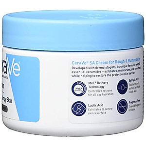 CeraVe Sa cream | 12 ounce | renewing salicylic acid body cream for rough and bumpy skin | fragrance free, 12 Ounce