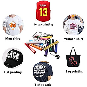 RENLITONG Black HTV Iron on Vinyl 12Inch by 10ft Roll HTV Heat Transfer Vinyl for T-Shirt HTV Vinyl Rolls for All Cutter Machine - Easy to Cut & Weed for Heat Vinyl Design