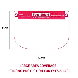 10 Pack Kids Anti-Fog Face S.hields Safety S.hield with Elastic Band For Children (Red)