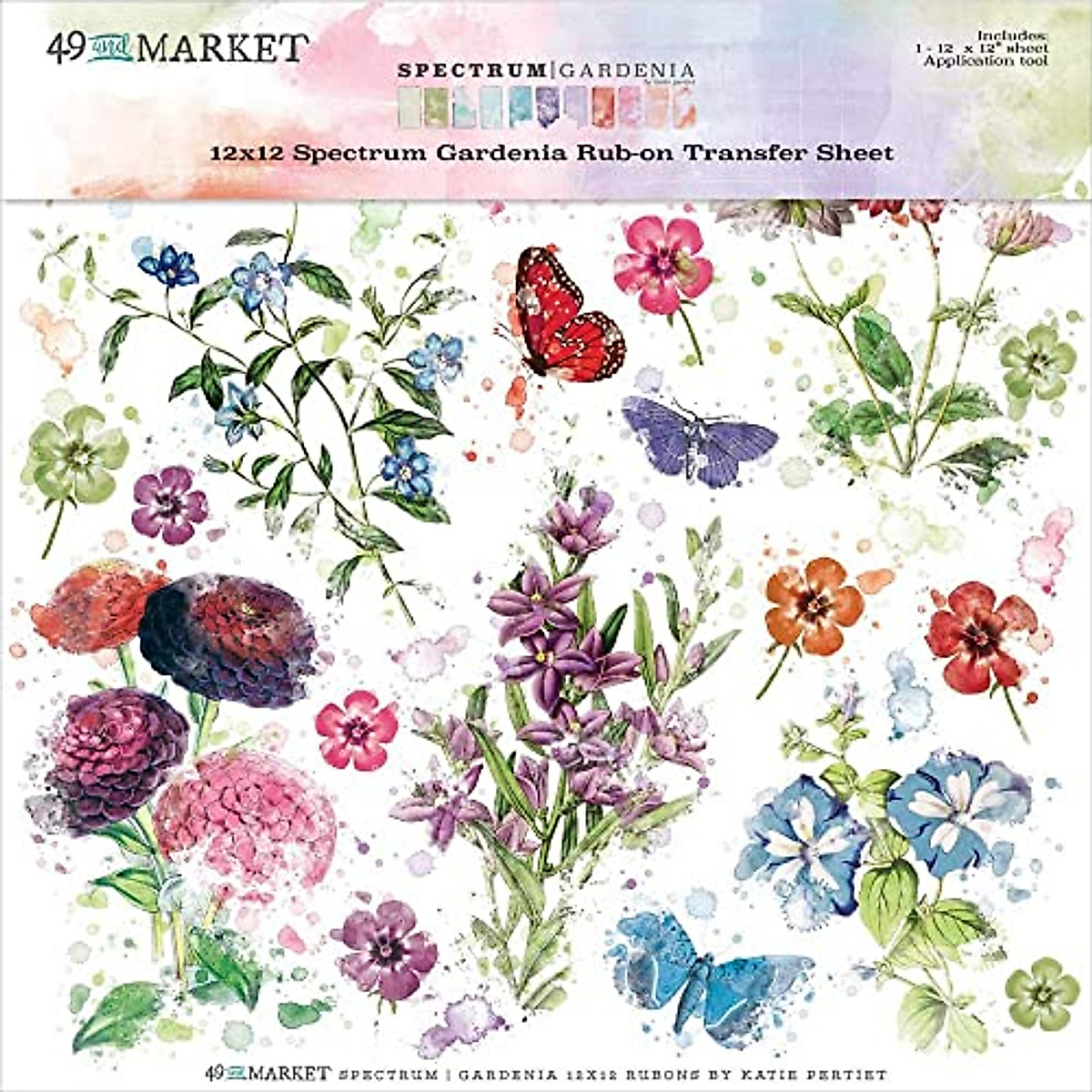 49 & Market Spectrum Gardenia 12x12 Rub-On Transfers
