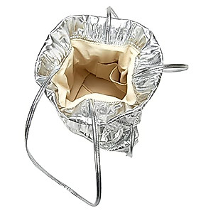 KWANI Crinkle Shoulder Tote Bags for Women and Ladies (Silvery Silver)