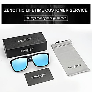 ZENOTTIC Polarized Sunglasses for Men Lightweight TR90 Frame UV400 Protection Square Sun Glasses