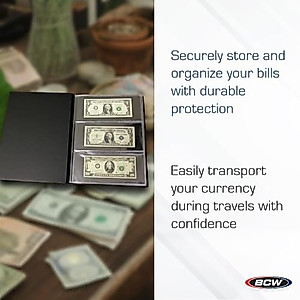 BCW Currency Portfolio - Compact Bill Organizer with 10 Sealed 3-Pocket Pages