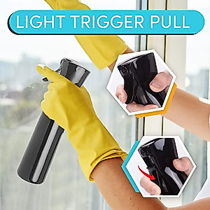 Hula Home Continuous Spray Bottle (10.1oz/300ml) Empty Ultra Fine Plastic Water Mist Sprayer – For Hairstyling, Cleaning, Salons, Plants, Essential Oil Scents & More - Black