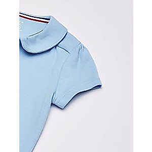 French Toast girls Short Sleeve Peter Pan Collar School Uniform Polo Shirt, Light Blue, 6 Years US