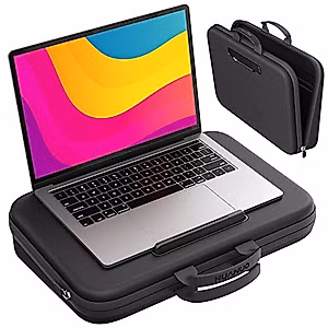 HUANUO Laptop Bag, 2-in-1 Portable Laptop Desk for Laptops up to 15.6 Inch, Lap Desk for Laptops with Large Storage Space, Laptop Bags, Cases, Briefcases & Sleeves for Home Office and Business Travel